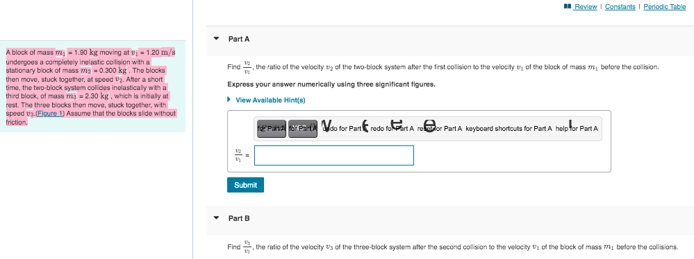 Solved A block of mass m1=1.90 kg moving at v1=1.20 m/s | Chegg.com
