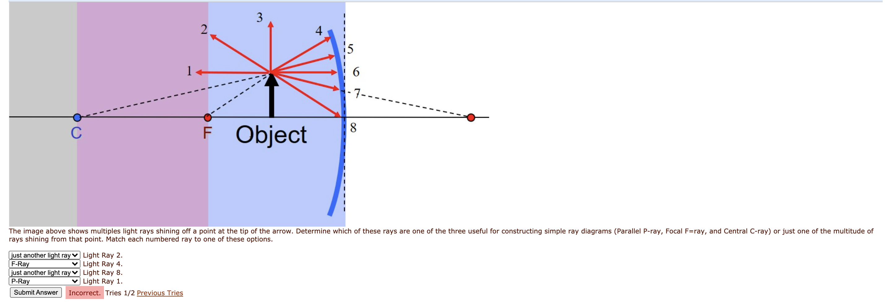 Solved Please indicate for each ray if it is Parallel P-ray, | Chegg.com