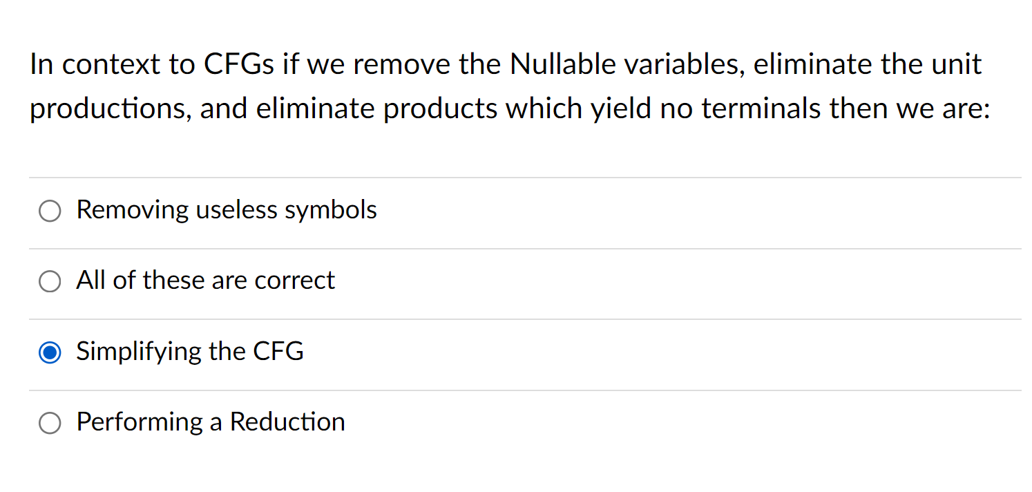 Solved In context to CFGs if we remove the Nullable | Chegg.com