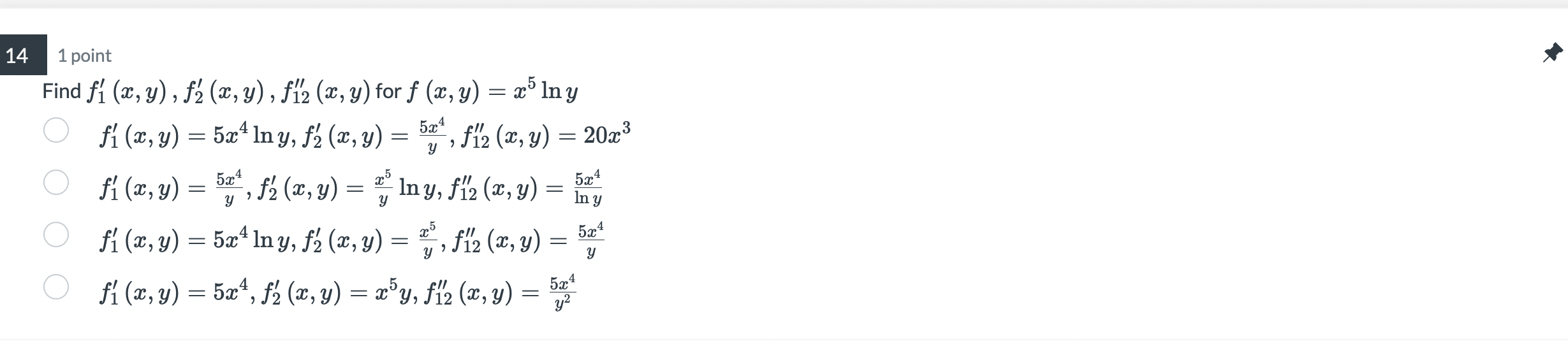 Solved 1 point Find f1′(x,y),f2′(x,y),f12′′(x,y) for | Chegg.com