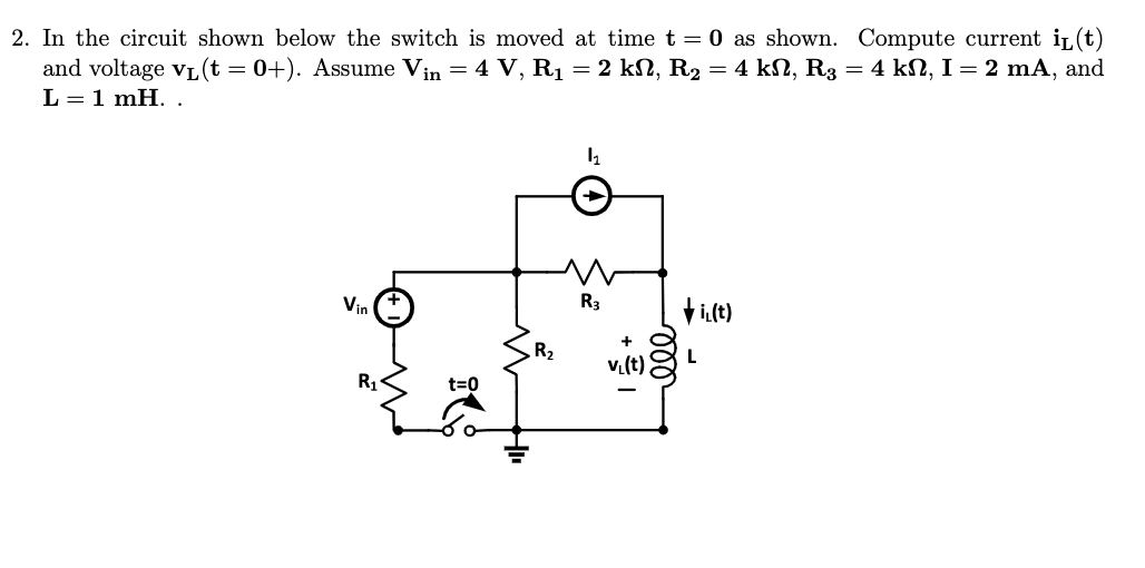Solved 2. In the circuit shown below the switch is moved at | Chegg.com