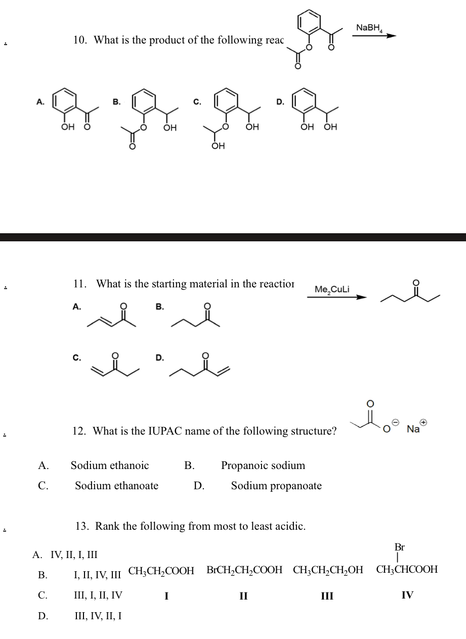 What is the product of the following reac→NaBH4What | Chegg.com
