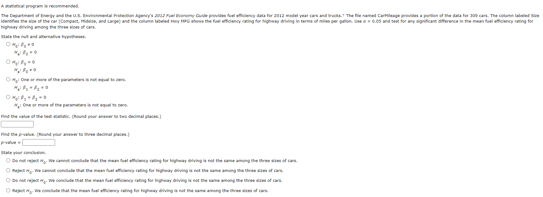 Solved highway driving among the three sizes of cars. State | Chegg.com