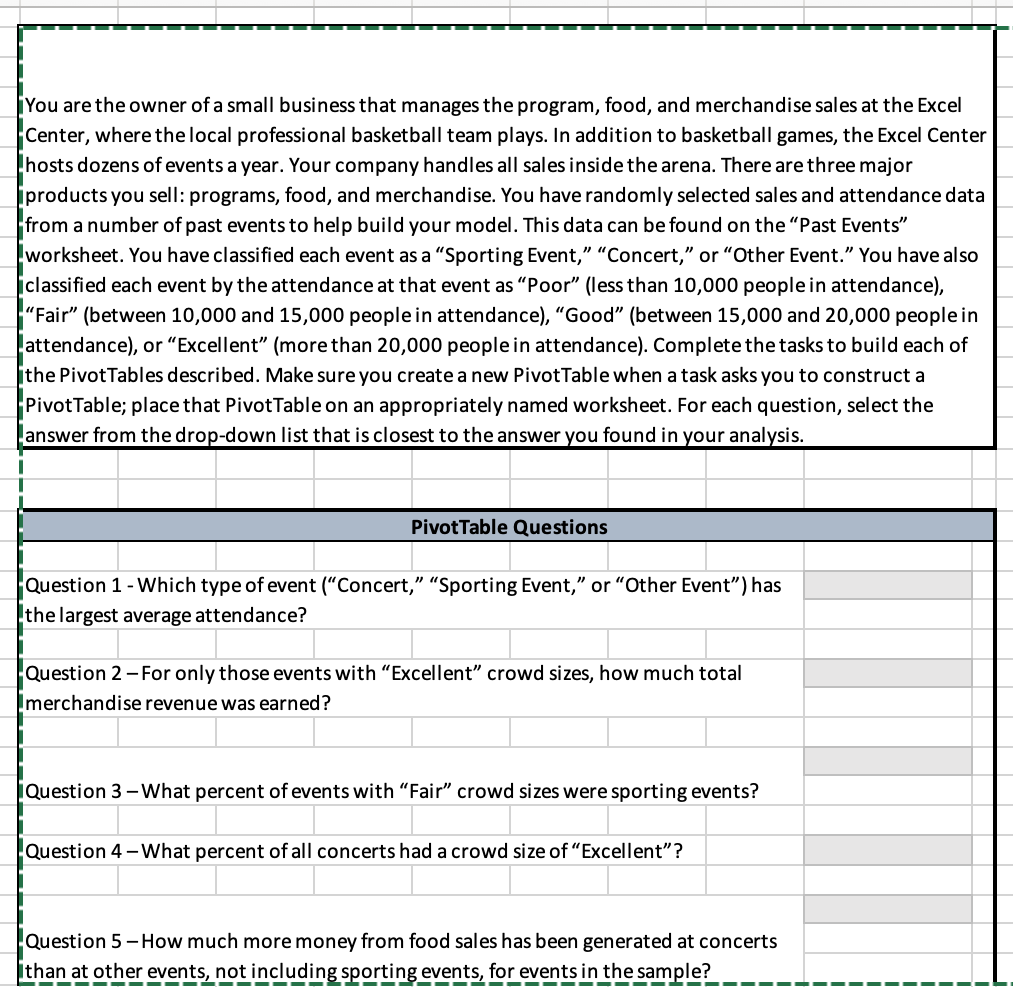 Microsoft excel help: You are the owner of a small | Chegg.com