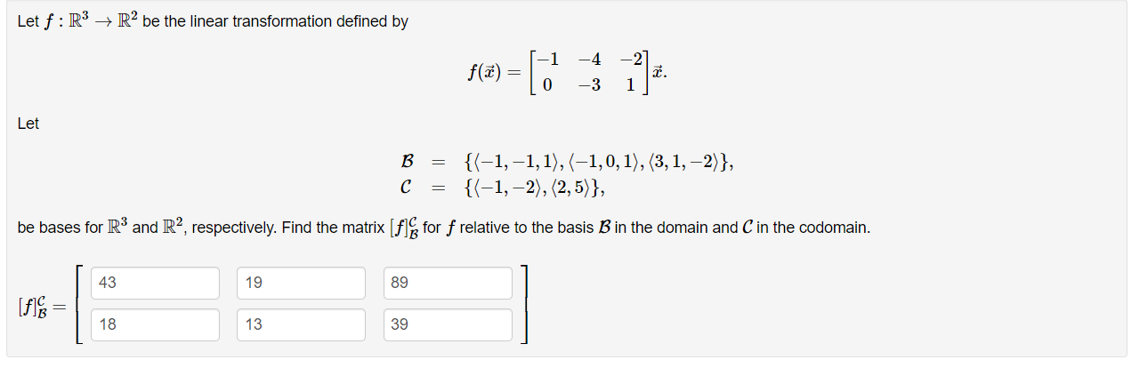 Solved Let f:R3→R2 be the linear transformation defined by | Chegg.com