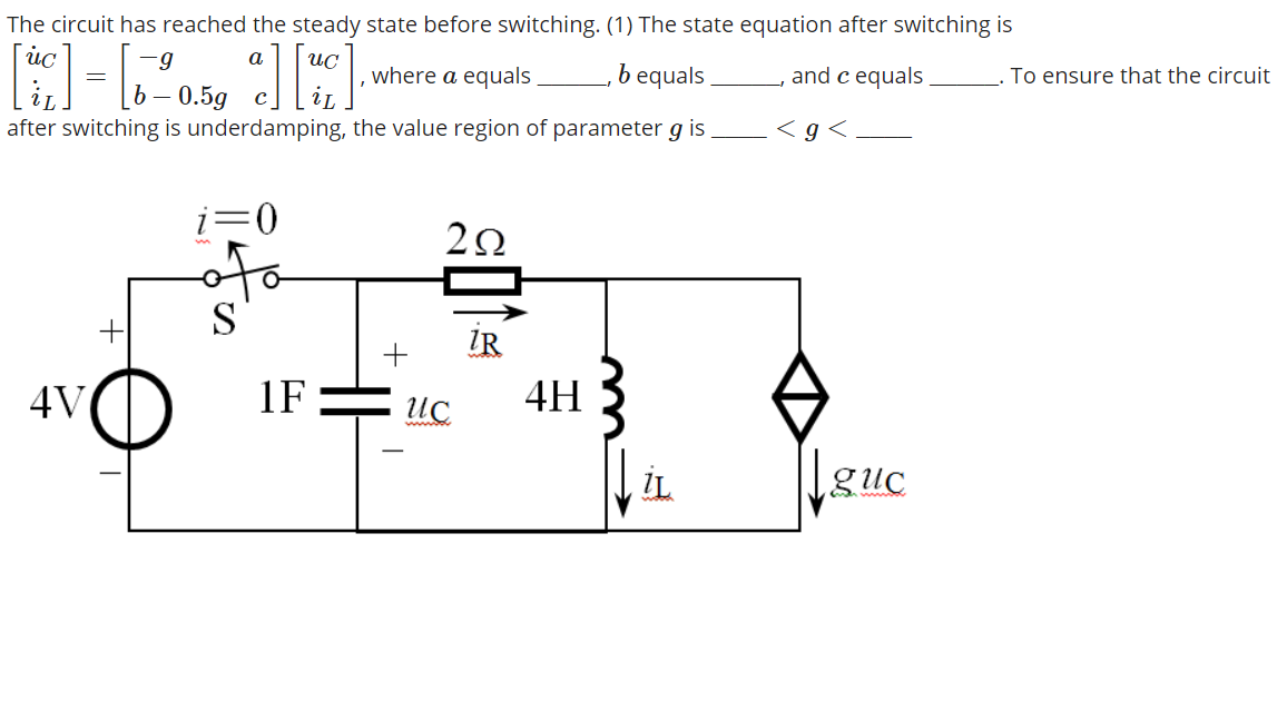 Solved a The circuit has reached the steady state before | Chegg.com