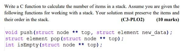 Solved Write A C Function To Calculate The Number Of Items 6939