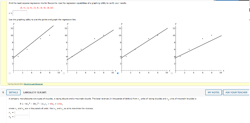 Solved Find the least squares regression line for the | Chegg.com
