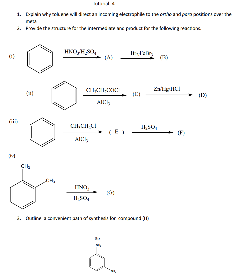 Solved 1. Explain why toluene will direct an incoming | Chegg.com