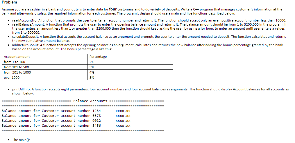 Solved Assume you are a cashier in a bank and your duty is | Chegg.com