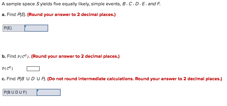 Solved A sample space S yields five equally likely, simple | Chegg.com