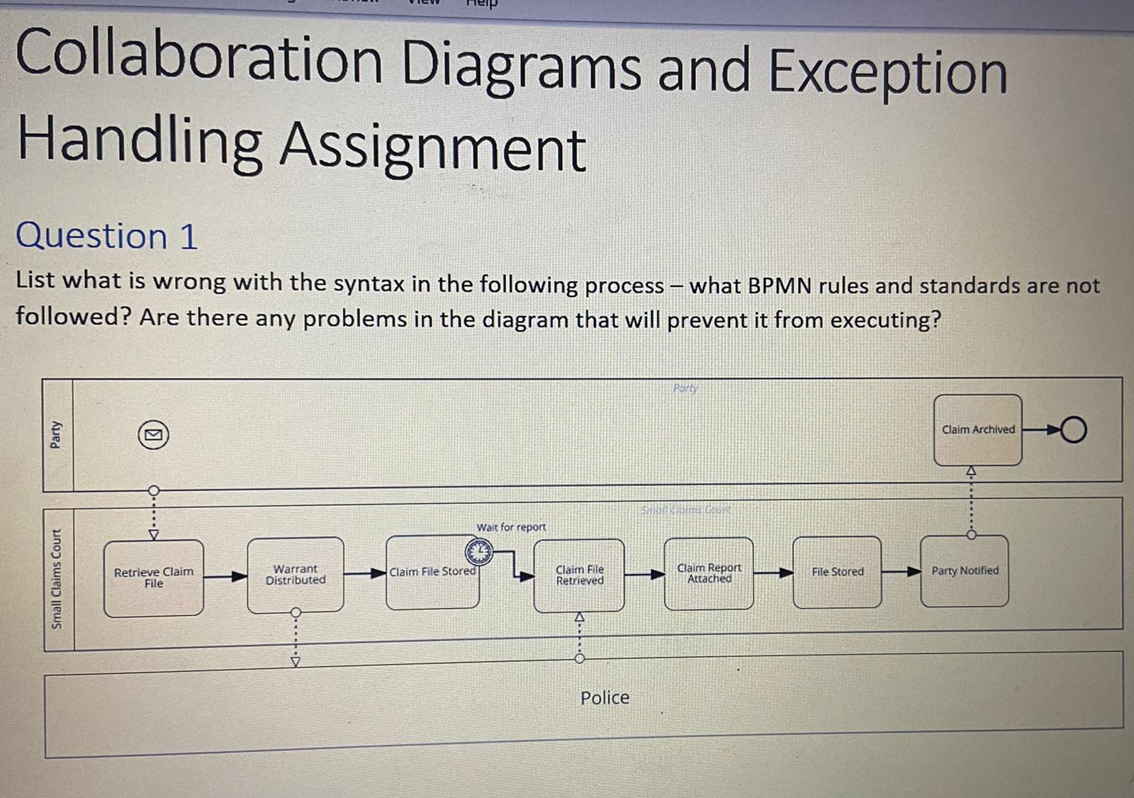 Solved Collaboration Diagrams and Exception Handling | Chegg.com