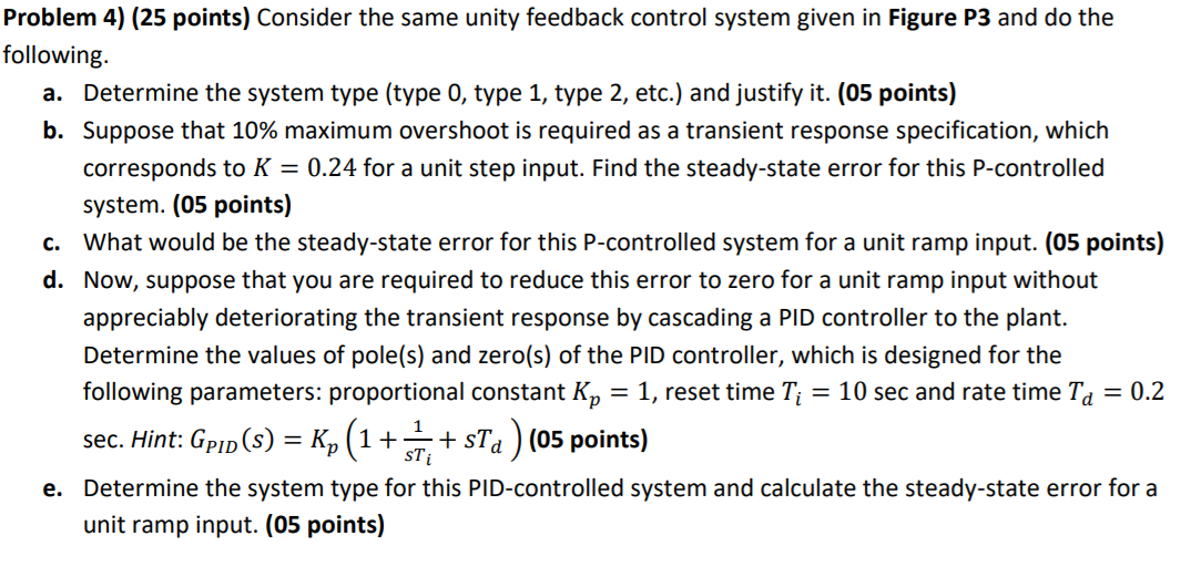 Solved Problem 4) (25 points) Consider the same unity | Chegg.com