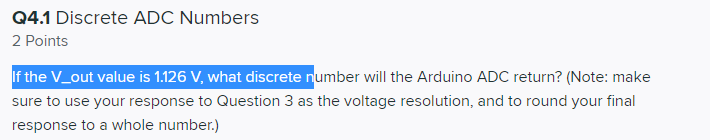 Solved Q4.1 Discrete ADC Numbers 2 Points If the V_out value | Chegg.com