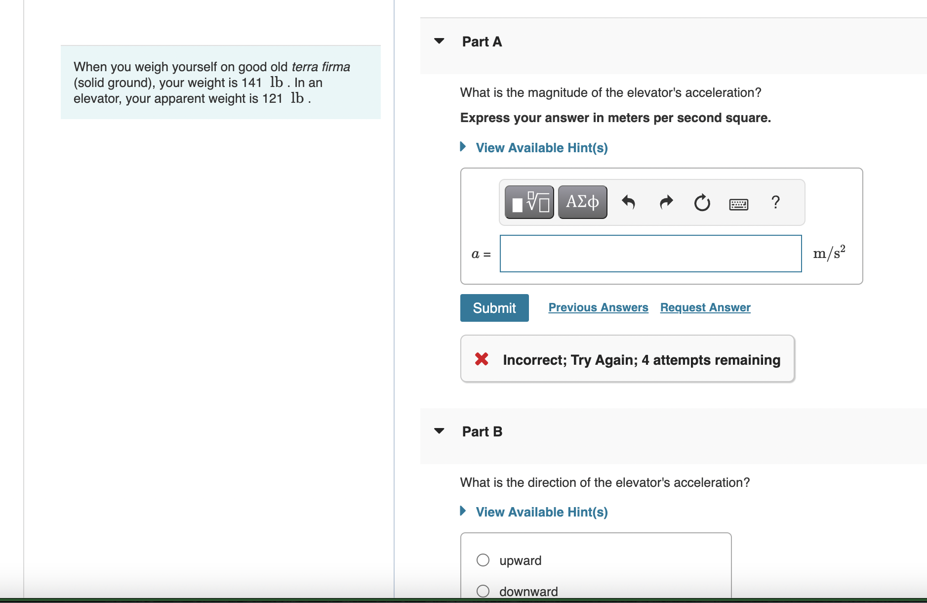Solved When you weigh yourself on good old terra firma | Chegg.com