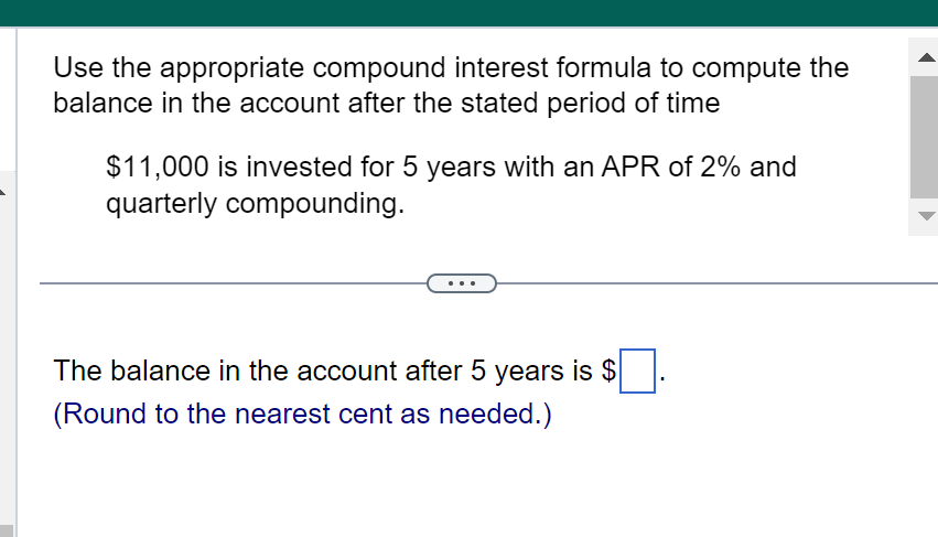 Solved Use the appropriate compound interest formula to | Chegg.com