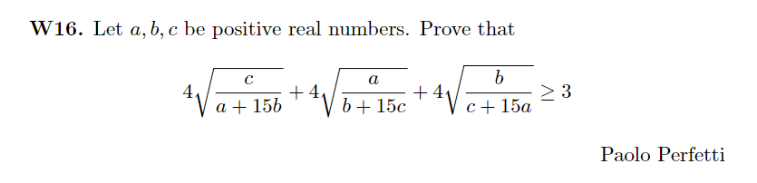 Solved W16. Let a,b,c be positive real numbers. Prove that | Chegg.com