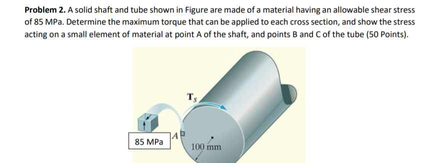 Solved Problem 2. A solid shaft and tube shown in Figure are | Chegg.com