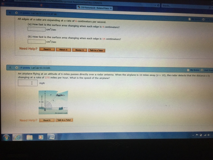 Solved 26 Related Rates All edges of a cube are expanding at | Chegg.com