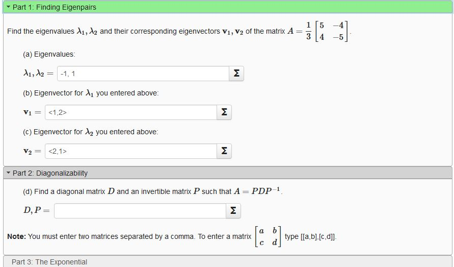 Solved Part 1: Finding Eigenpairs 15-4 Find the eigenvalues | Chegg.com