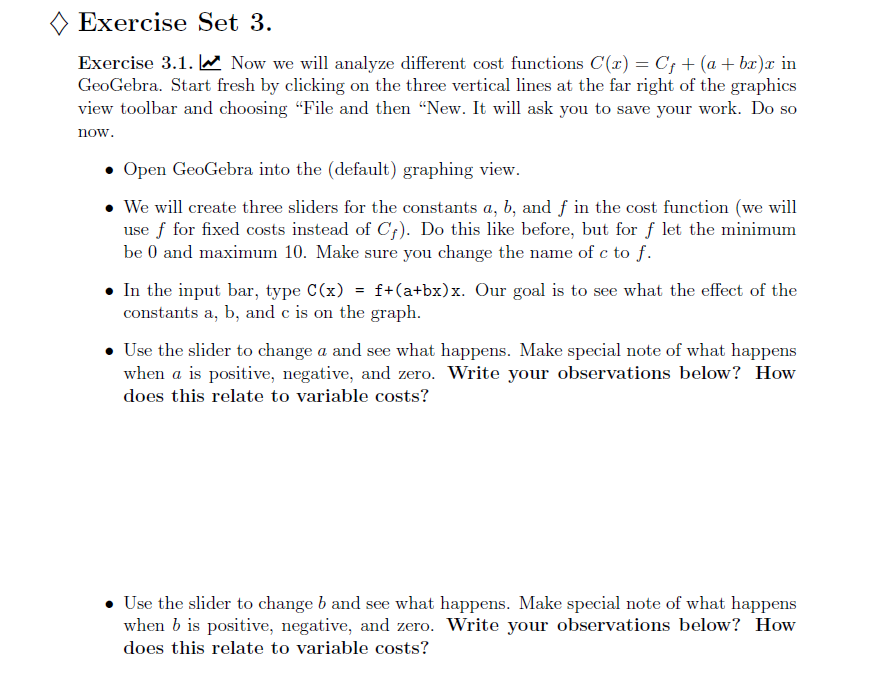 Solved Exercise Set 2. = Exercise 2.1. Below we will analyze | Chegg.com