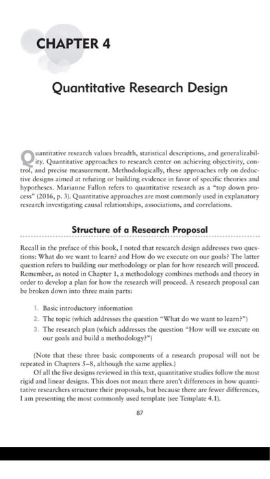 Solved CHAPTER 4 Quantitative Research Design Uantitative Chegg