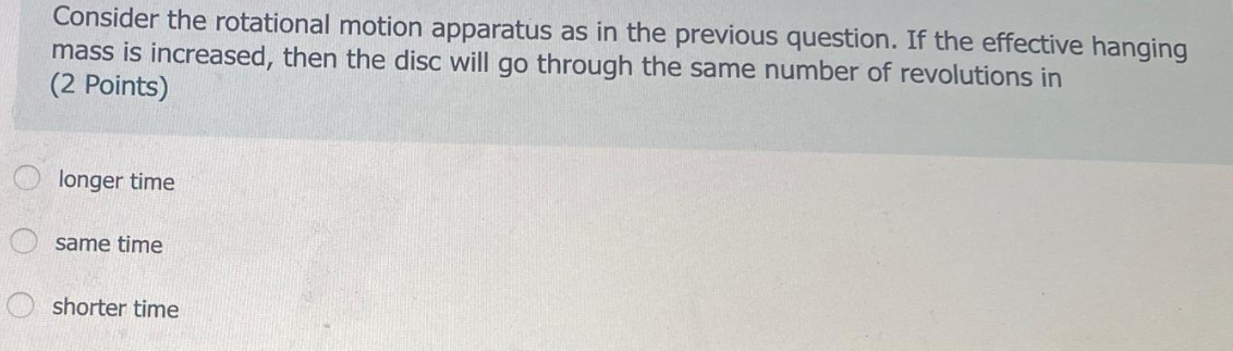 Solved 22 Consider the rotational motion apparatus shown in | Chegg.com