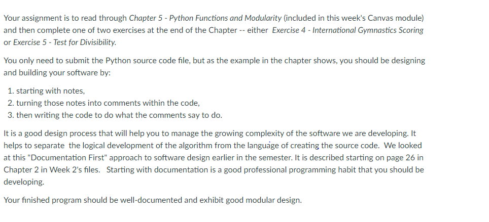 Solved Your assignment is to read through Chapter 5 - Python | Chegg.com
