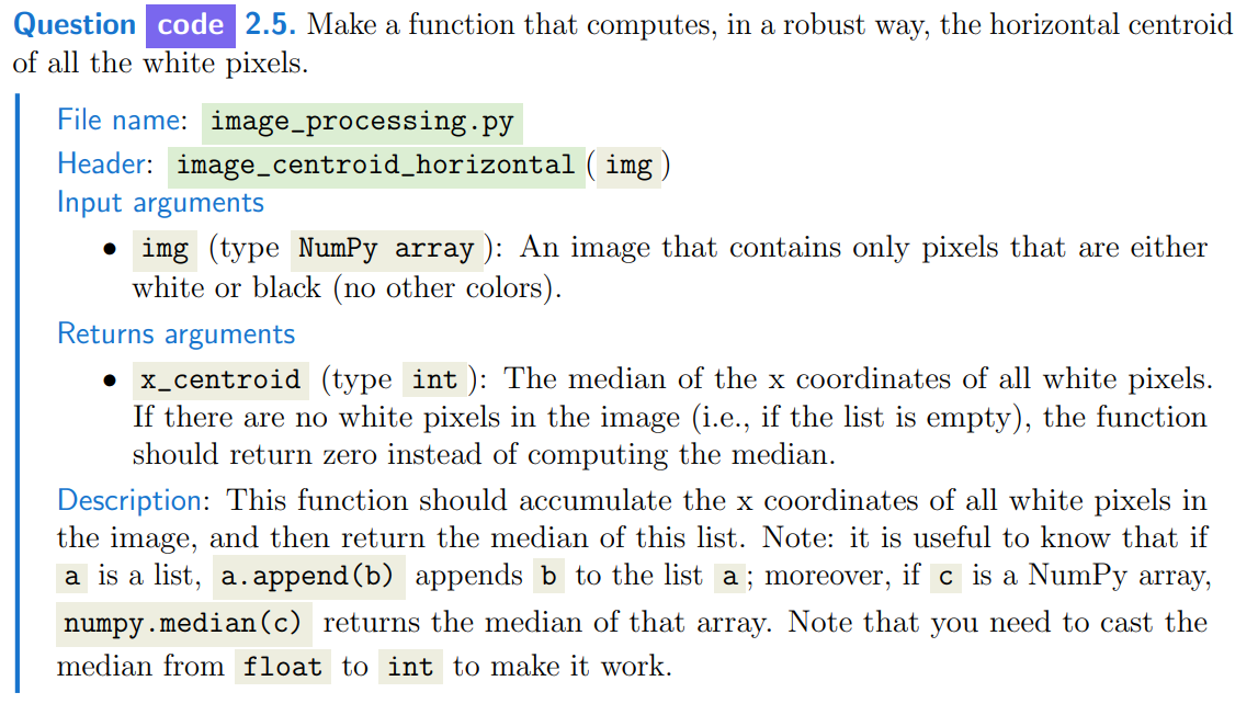 Solved Question code 2.5. Make a function that computes, in | Chegg.com