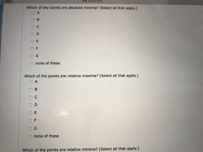 Solved Decide whether each labeled point is an absolute | Chegg.com