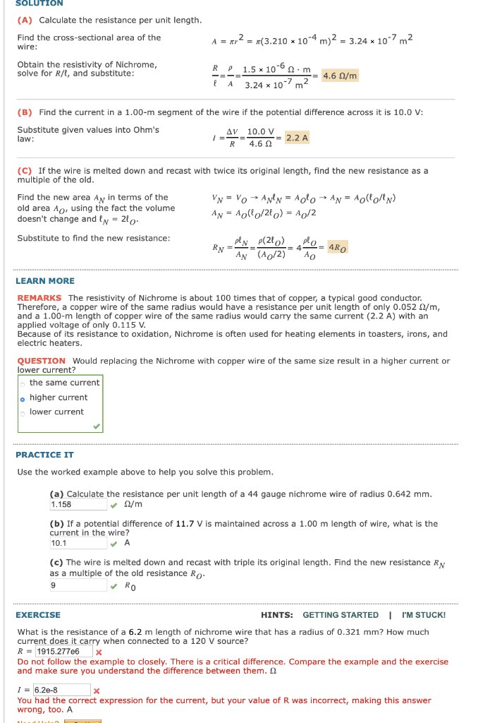 Solved SOLUTION (A) Calculate the resistance per unit | Chegg.com