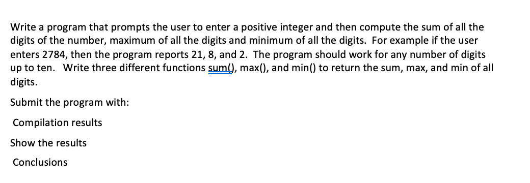Solved Write a program that prompts the user to enter a | Chegg.com