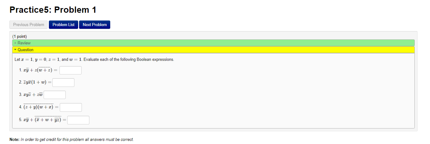 Solved Practice5: Problem 1 Previous Problem Problem List | Chegg.com