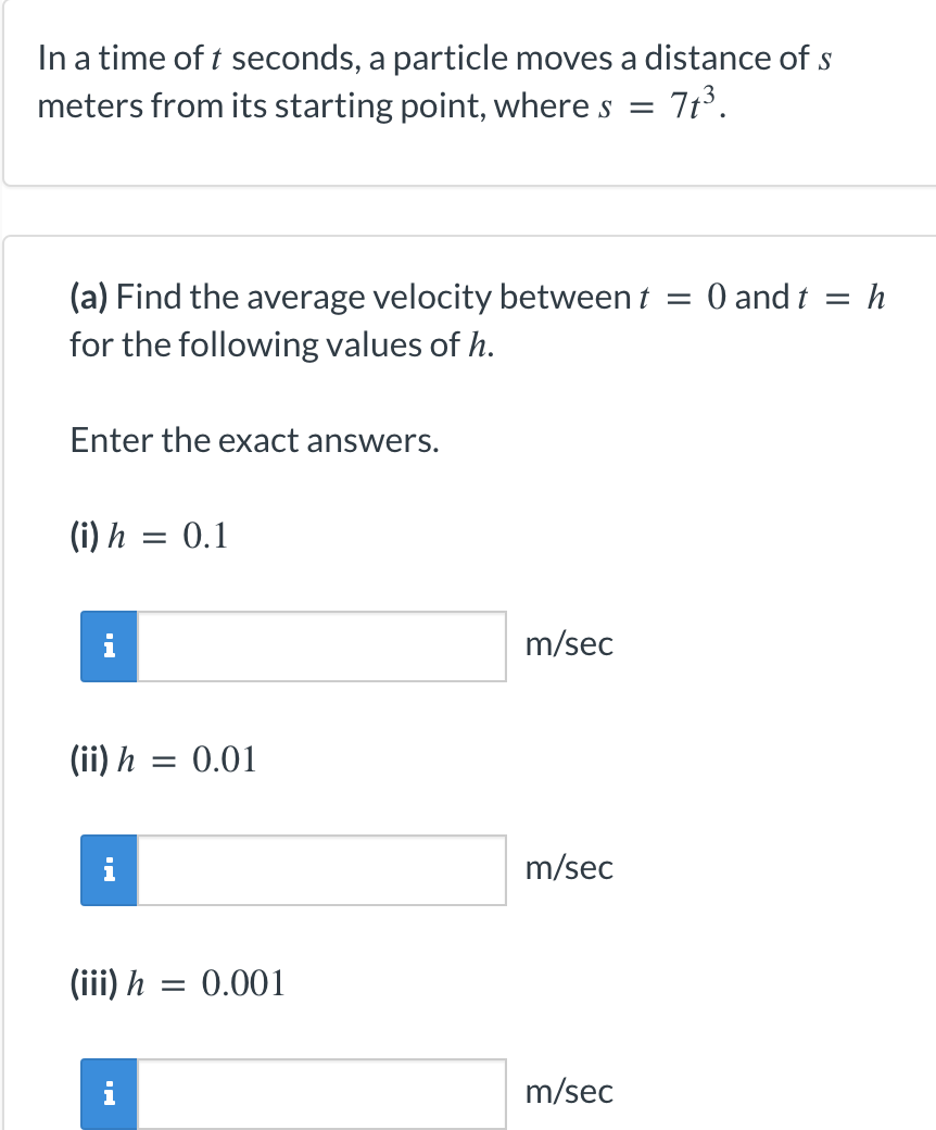 Solved In a time of t seconds, a particle moves a distance | Chegg.com