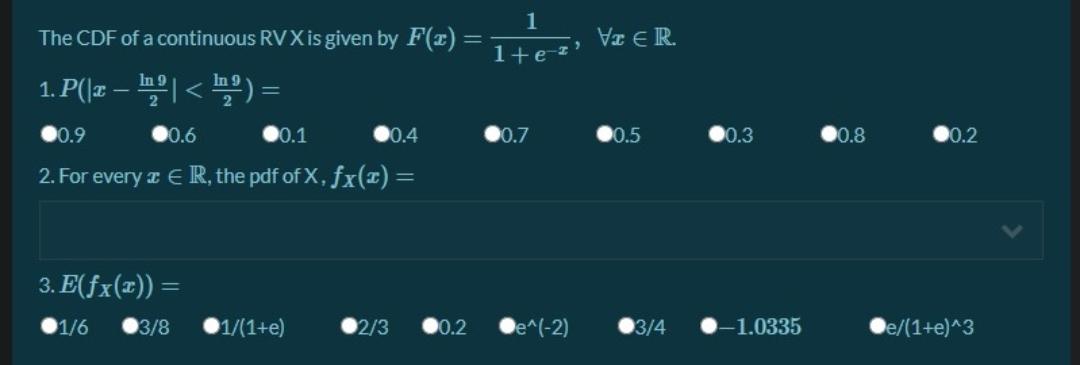 Solved 1 The CDF of a continuous RVX is given by F(x) = Va | Chegg.com