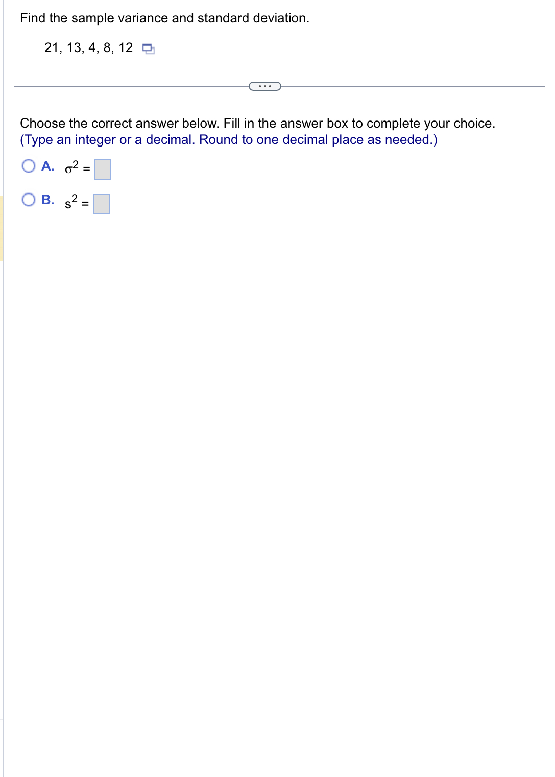 Solved Find the sample variance and standard | Chegg.com