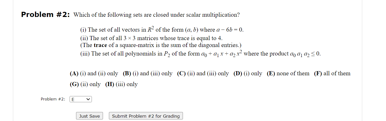 Solved blem \# 2: Which of the following sets are closed | Chegg.com