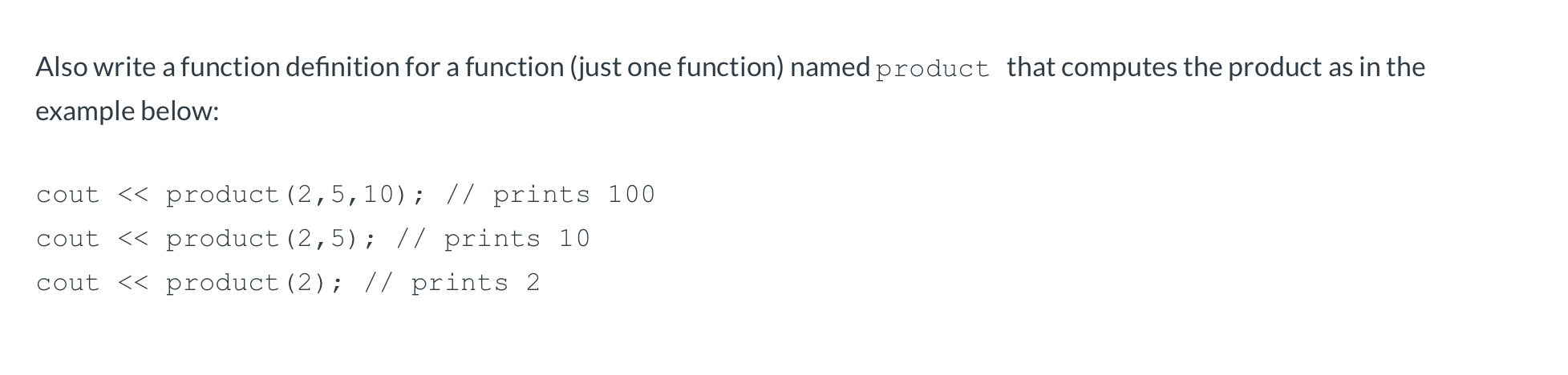 Solved Also write a function definition for a function (just | Chegg.com