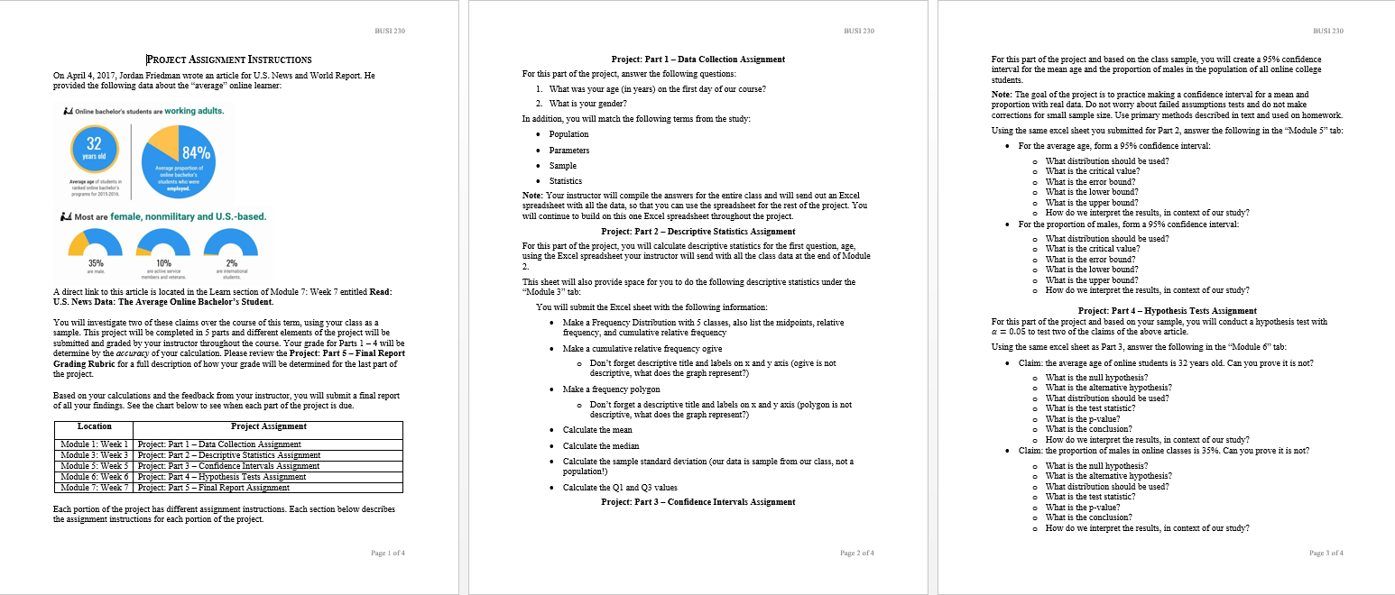 Project: Part 5 - Final Report Assignment You will | Chegg.com