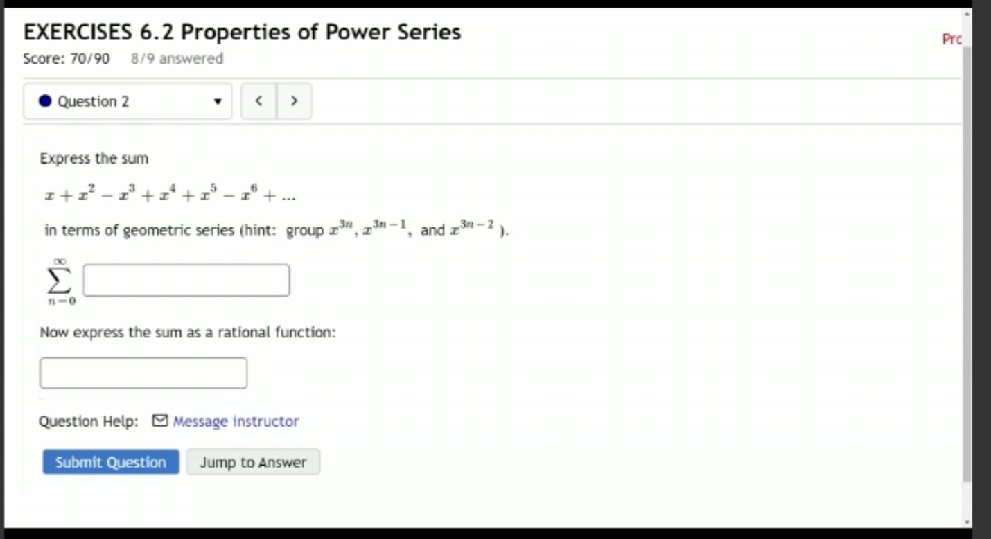Solved EXERCISES 6.2 Properties of Power Series Score: | Chegg.com