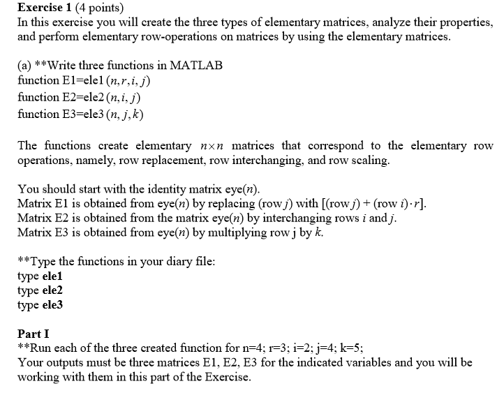 (Solved) : Exercise 1 4 Points Exercise Create Three Types Elementary ... (Solved) : Exercise 1 4 Points Exercise Create Three Types Elementary ...