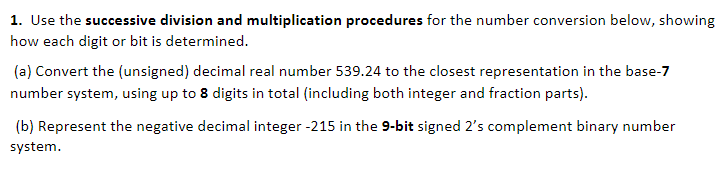 Solved 1. Use the successive division and multiplication | Chegg.com