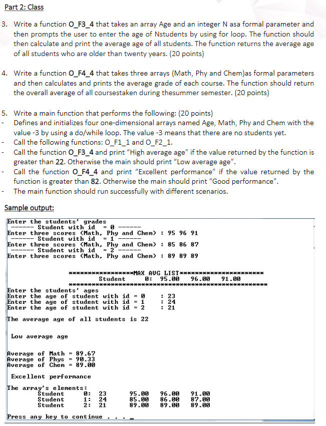 Solved Write a C program that reads the grade of each course | Chegg.com