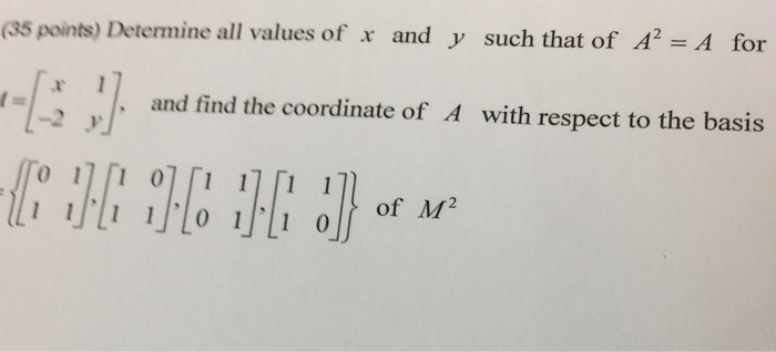 Solved (35 points) Determine all values of x and y such that | Chegg.com