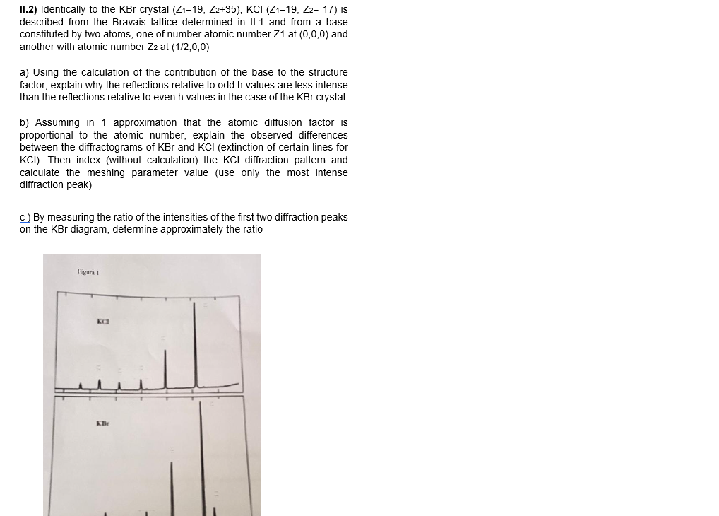 Solved II.2) Identically to the KBr crystal | Chegg.com