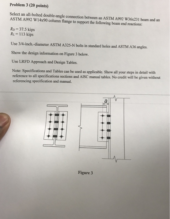 Solved Select an all-bolted double-angle connection between | Chegg.com