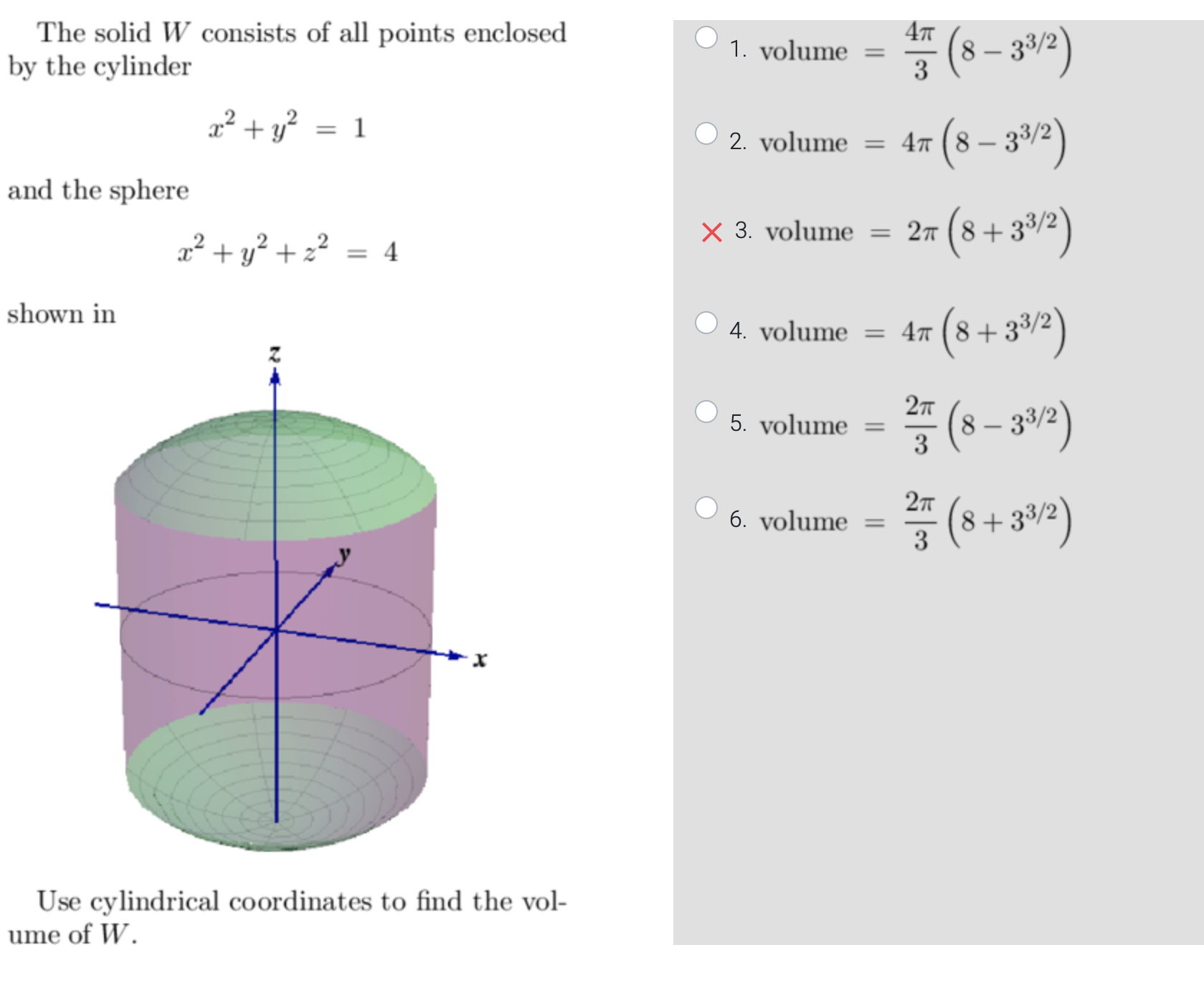 Solved The solid W consists of all points enclosed by the | Chegg.com