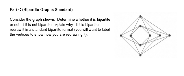 Solved Part C (Bipartite Graphs Standard) Consider the graph | Chegg.com