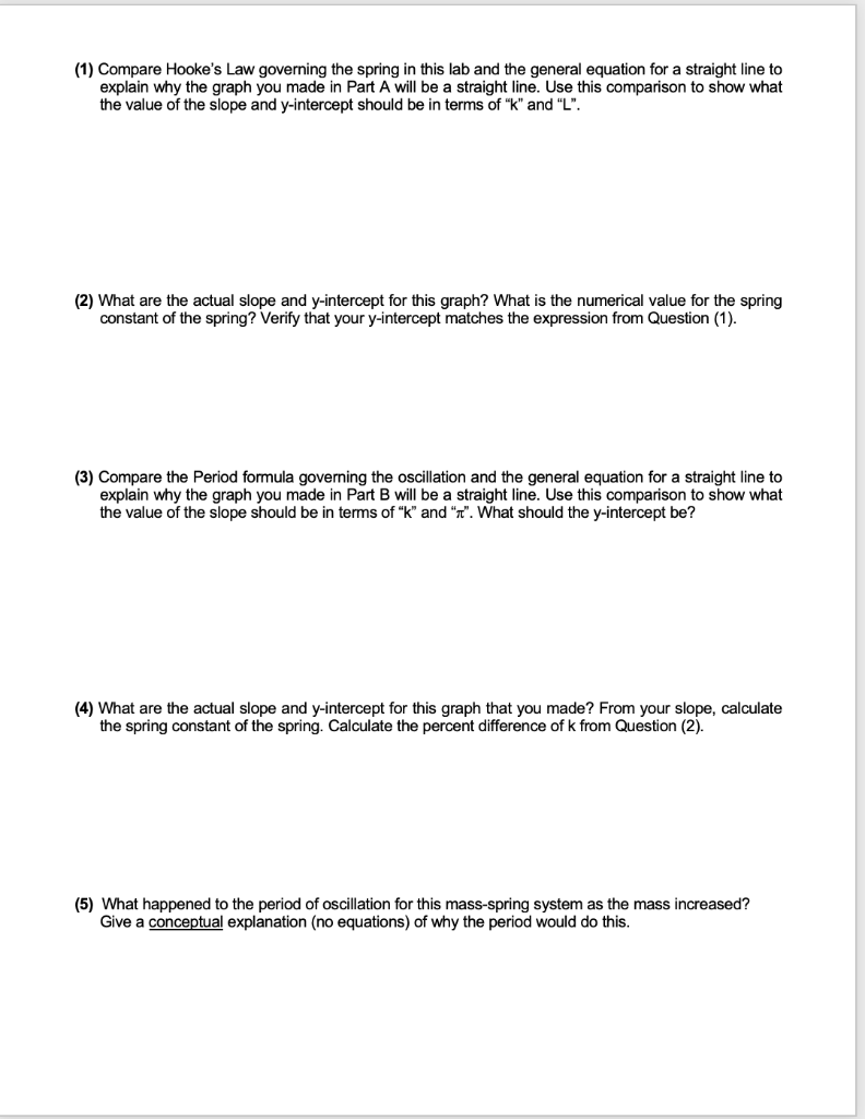 Solved Vvirtual Hooke's Law Lab In this lab, we will try to | Chegg.com