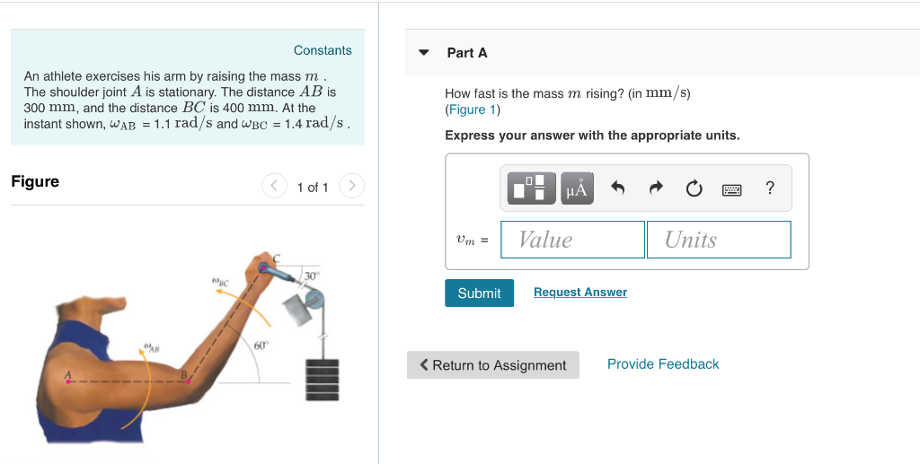 Solved Constants Part A An athlete exercises his arm by | Chegg.com